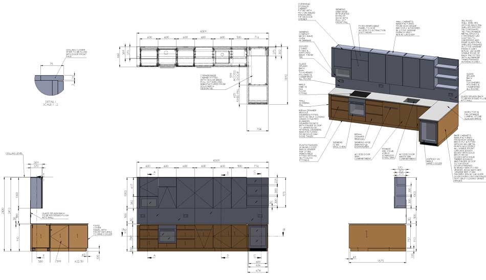 Woodwork CAD Drafting Services for Furniture Manufacturer