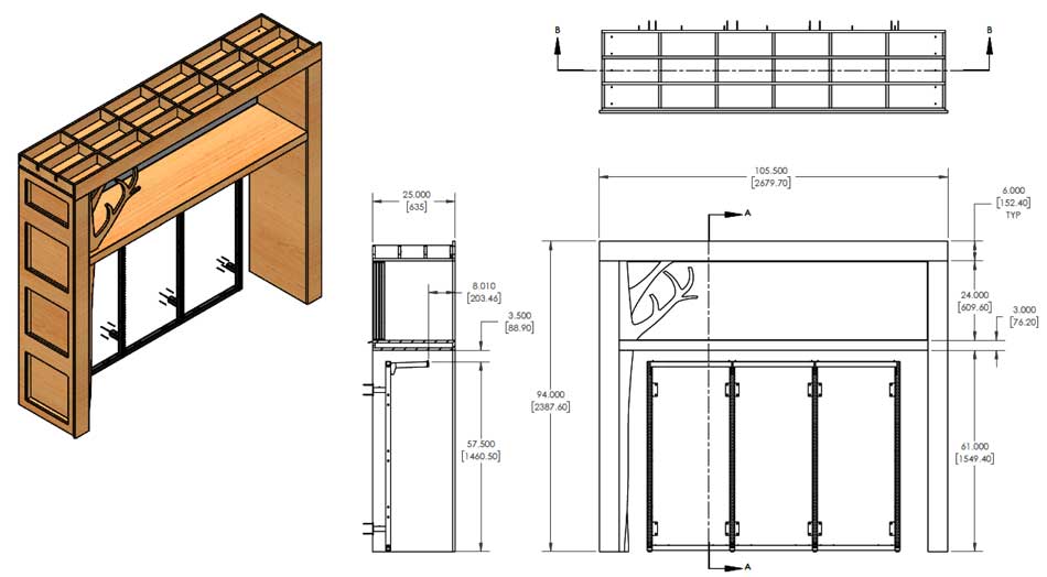 Woodwork CAD Drafting Services for Furniture Manufacturer