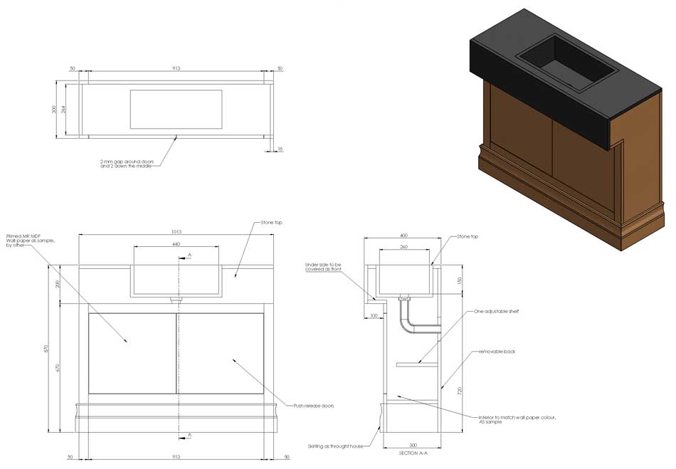 Architectural Millwork Shop Drawings for Institutional Furniture