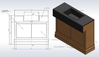 Architectural Millwork Shop Drawings for Institutional Furniture